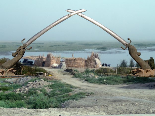 A landscape memorial to Saddam Hussein's "Victory" over the Marsh Arabs ...